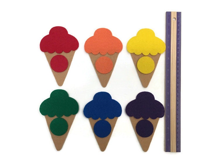 Ice Cream Color Matching Game Felt Board Activity Montessori | Etsy