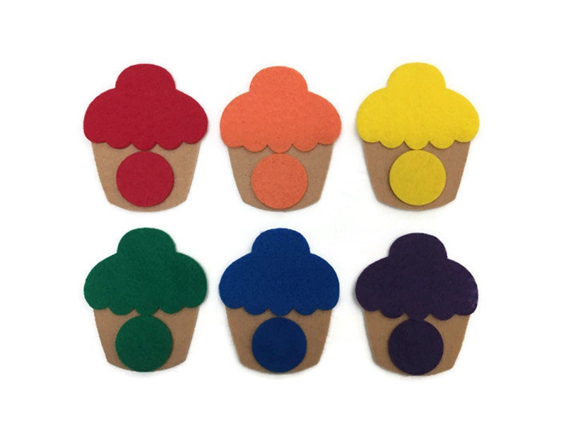 Cupcake Color Matching Game Felt Play Food Montessori Felt | Etsy