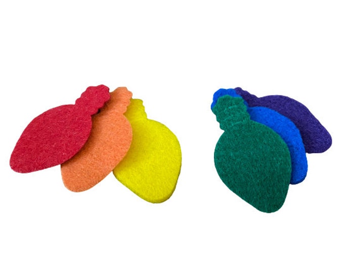 Felt Christmas Light Bulbs, Multicolor, Rainbow Lights for Tree, DIY ...