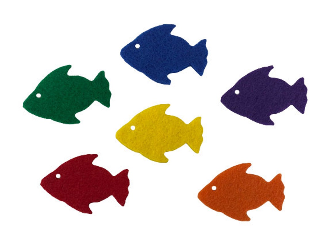 Felt Fish Shapes, Rainbow Fish Craft for Kids, Sea Animal Felt Board ...