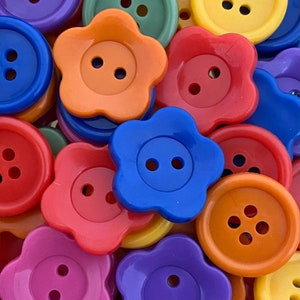 Mixed Rainbow Buttons for Kids, Bright Buttons for Preschool Crafts ...