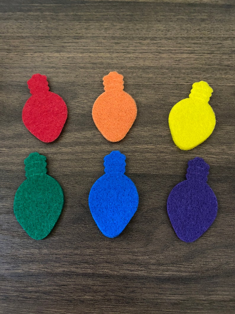Felt Christmas Light Bulbs Multicolor Rainbow Lights for - Etsy