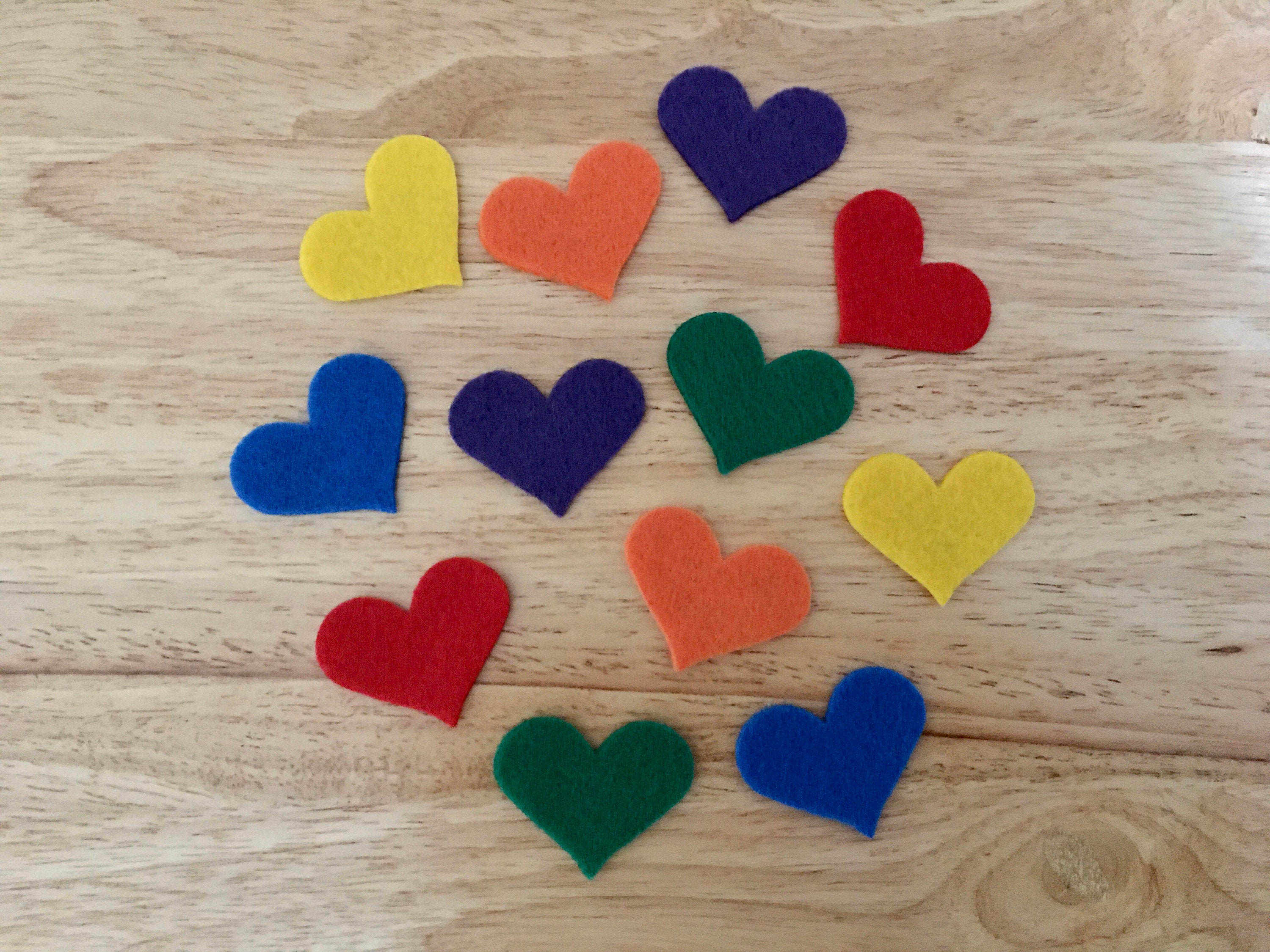 Felt Hearts Multicolor 1.25 Inch Perfect for Valentine Kids - Etsy