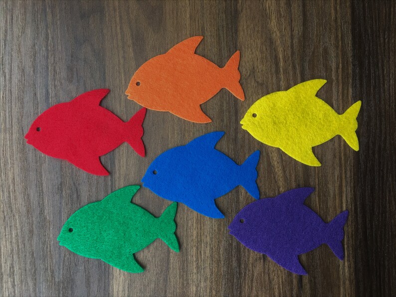 Felt Fish Shapes Multicolor Felt Board Set DIY Summer - Etsy