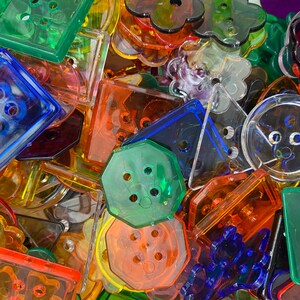 Mixed Translucent Buttons, Assortment of Multicolor Transparent Shaped ...