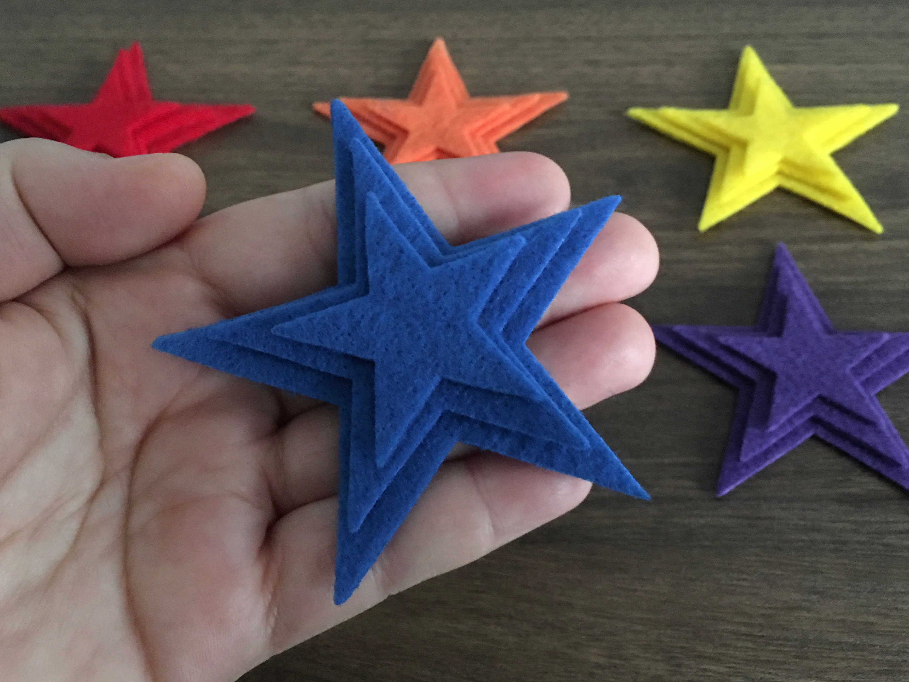 Pack of 18 Felt Stars in Rainbow Colors 3 different sizes | Etsy