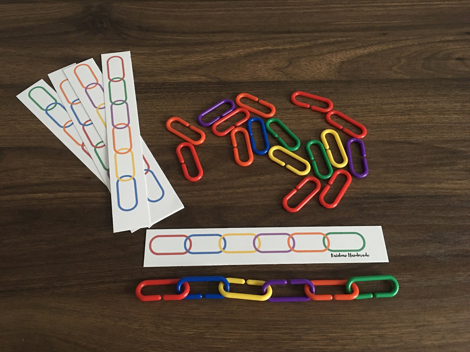 Math Pattern Cards With Linking Chains Printable Activities - Etsy