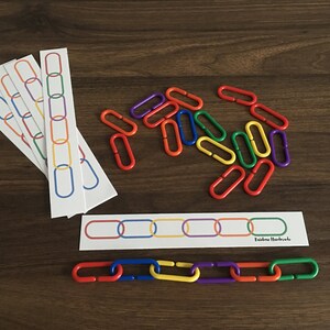 Math Pattern Cards With Linking Chains, Printable Activities ...