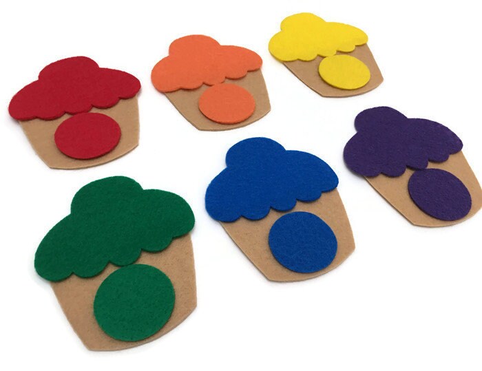 Cupcake Color Matching Game Felt Play Food Montessori Felt | Etsy