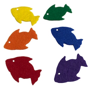 Felt Fish Shapes, Rainbow Fish Craft for Kids, Sea Animal Felt Board ...