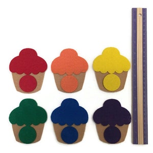 Cupcake Color Matching Game Felt Play Food Montessori Felt Game Busy ...