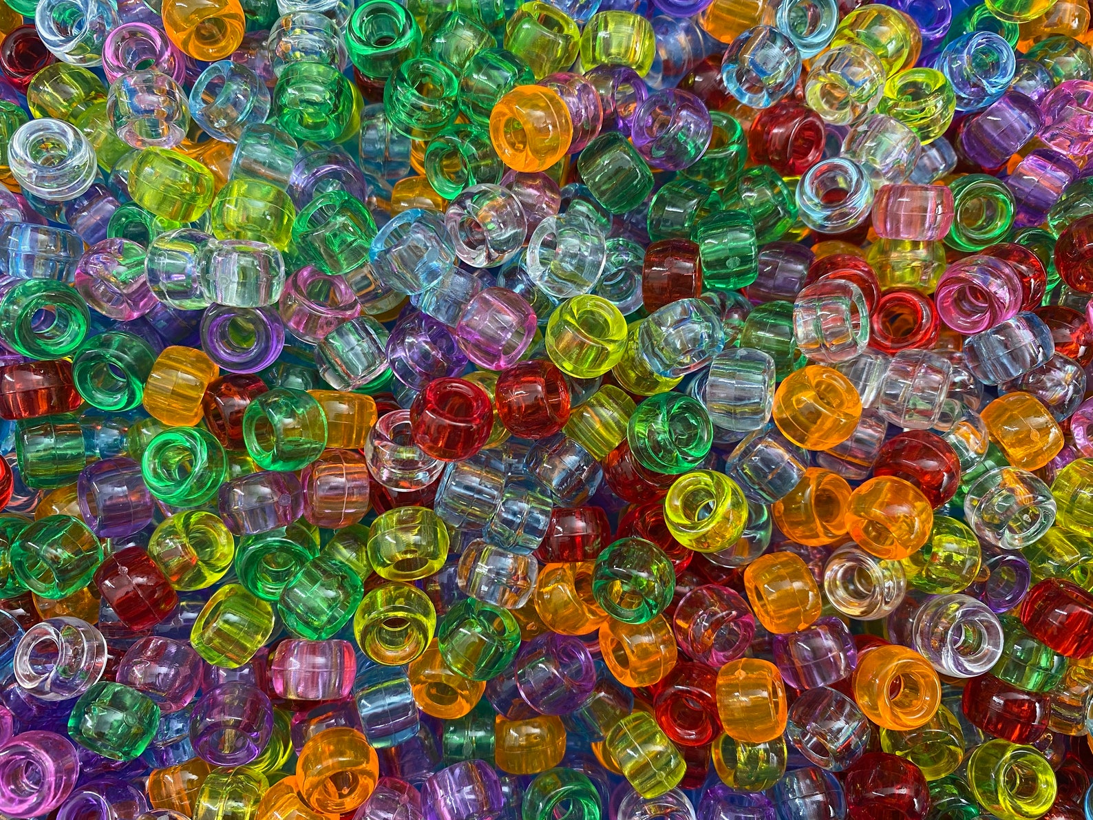 Translucent Pony Beads Multicolor Jewelry Beads Transparent - Etsy