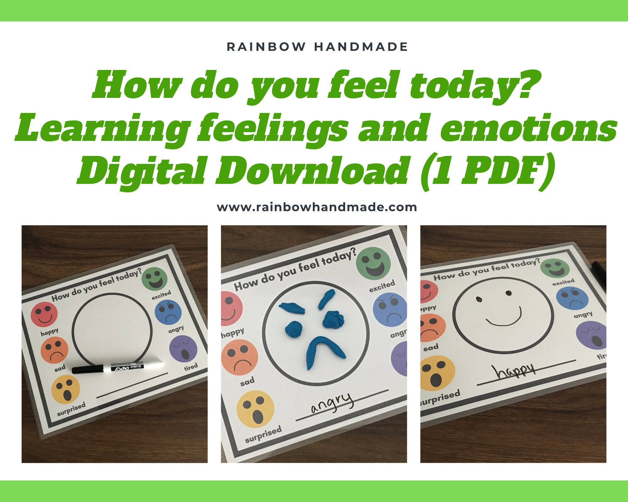 How Do You Feel Today Emotions Feelings Activity Preschool - Etsy