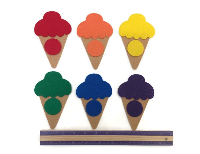 Ice Cream Color Matching Game Felt Board Activity Montessori | Etsy