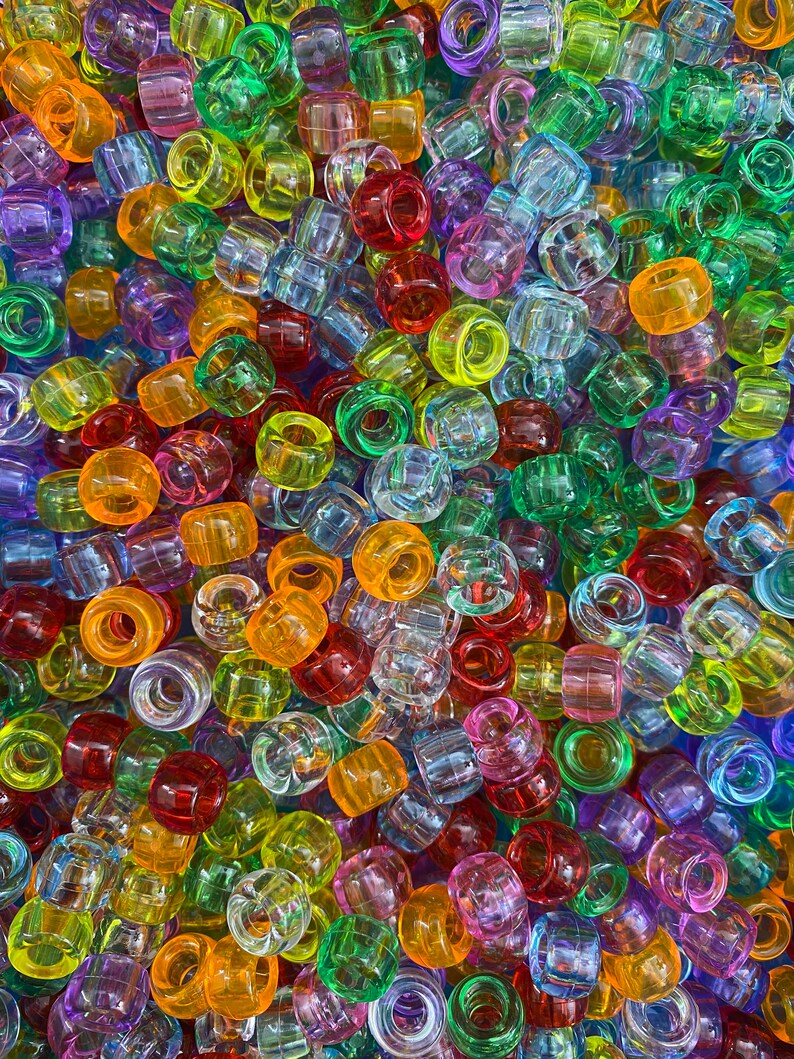 Translucent Pony Beads Multicolor Jewelry Beads Transparent - Etsy