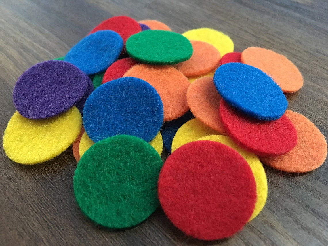 Pack of 102 Felt Colored Chips 1 Inch Counting Chips Great - Etsy