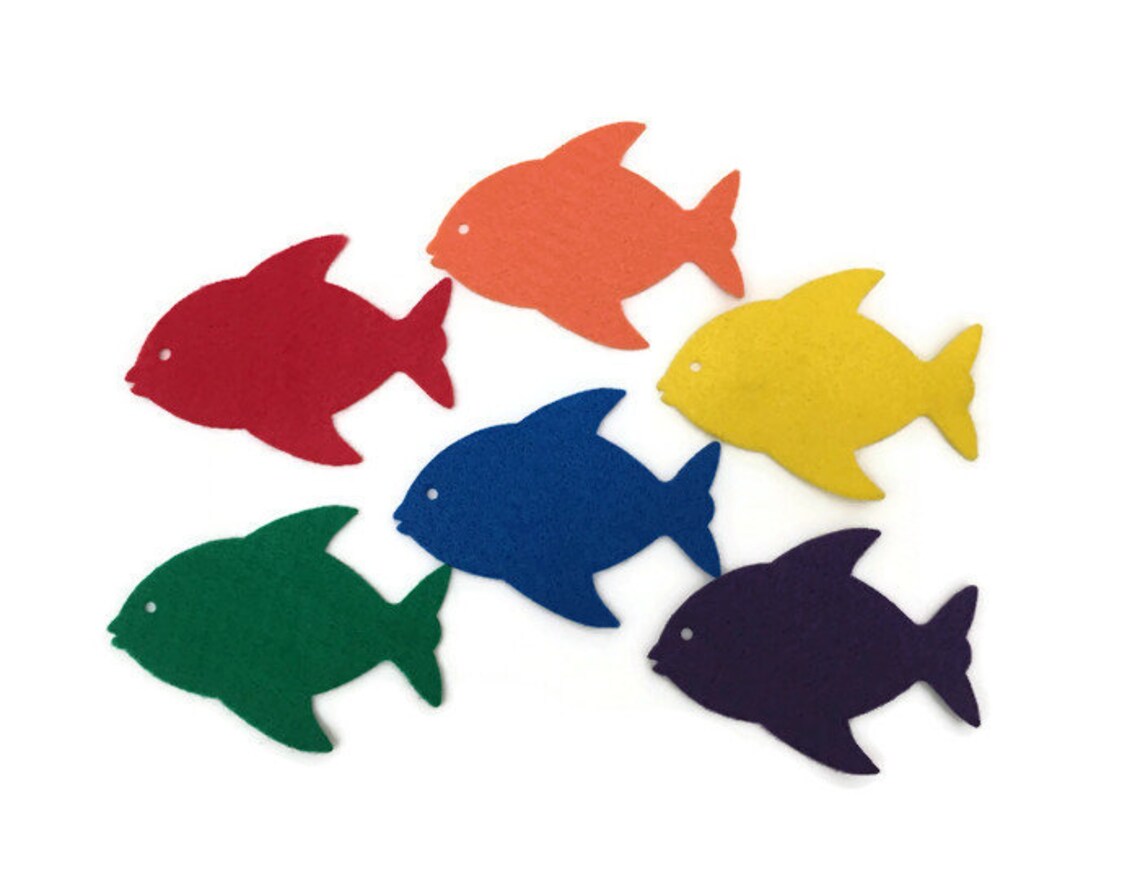 Felt Fish Shapes Multicolor Felt Board Set DIY Summer - Etsy