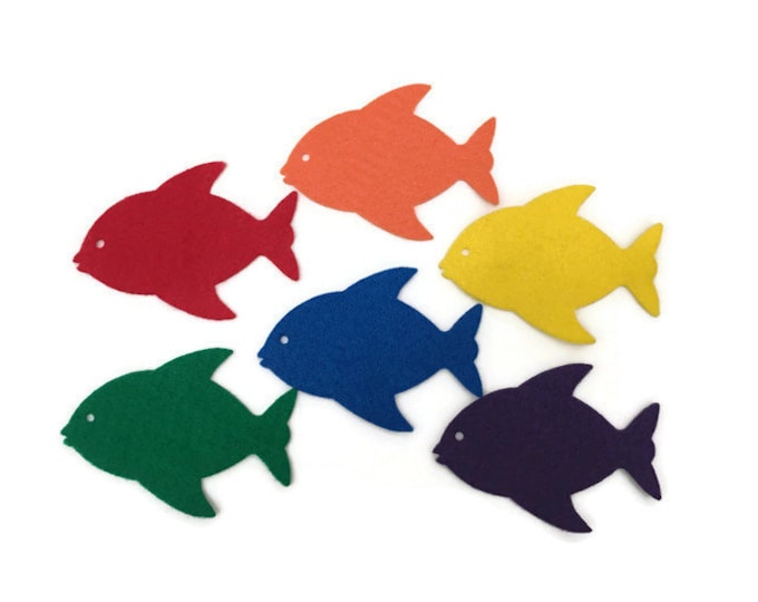 Felt Fish Shapes, Multicolor, Felt Board Set, DIY Summer Craft, Fishing ...