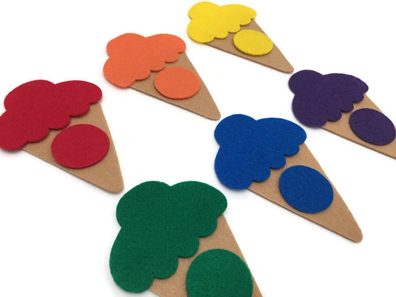 Ice Cream Color Matching Game Felt Board Activity Montessori - Etsy