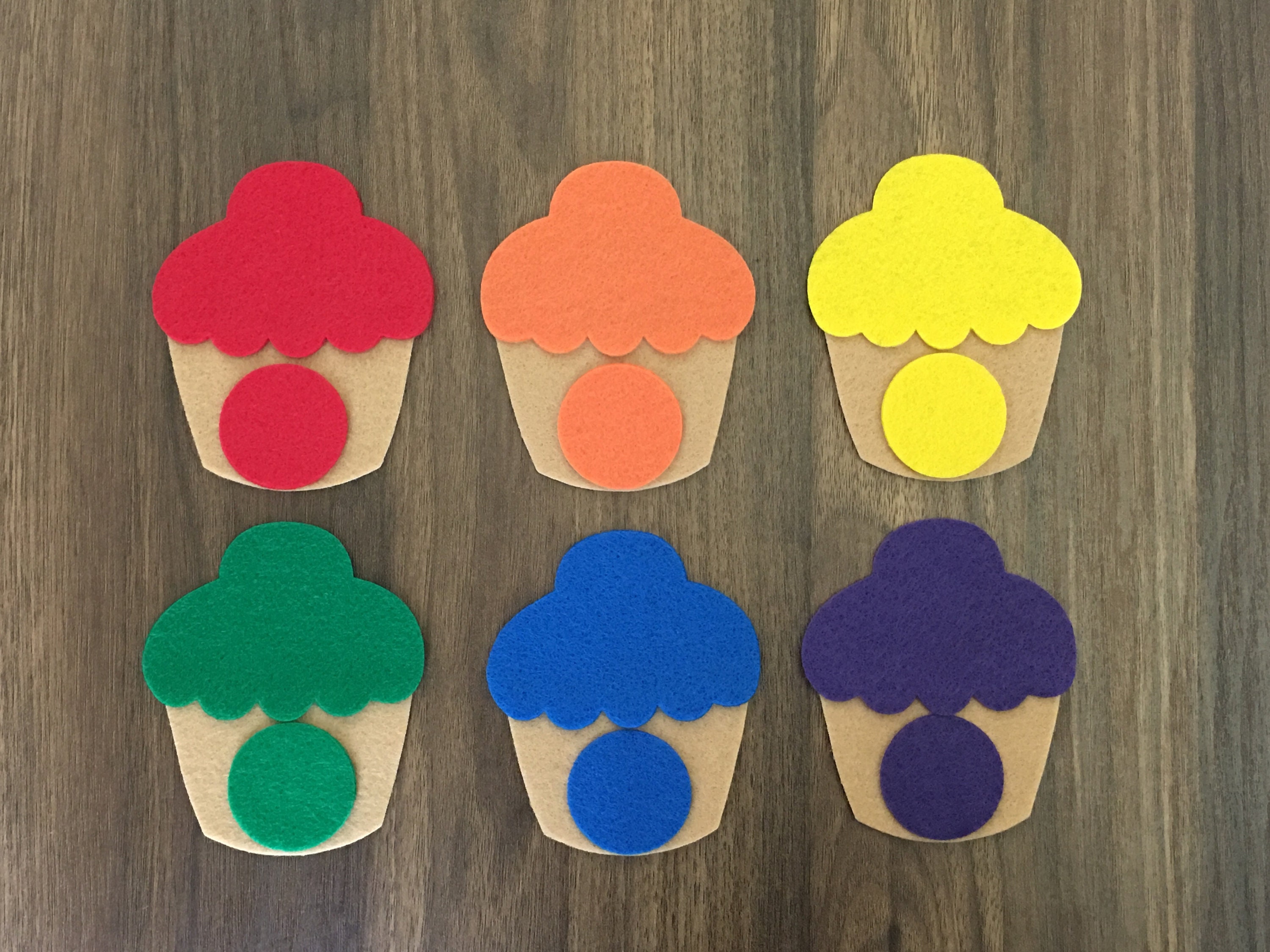 Cupcake Color Matching Game Felt Play Food Montessori Felt | Etsy