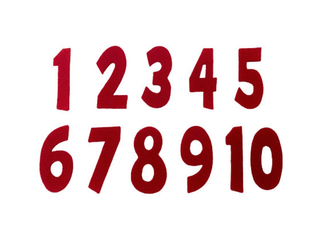 Felt Number Set, 1 10, 2 Inch, Felt Board Numbers, Numerals for Kids ...