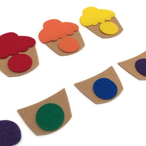 Cupcake Color Matching Game Felt Play Food Montessori Felt Game Busy ...