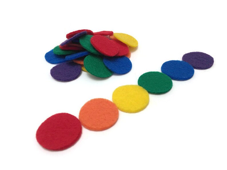 Pack of 102 Felt Colored Chips 1 inch Counting Chips Great | Etsy