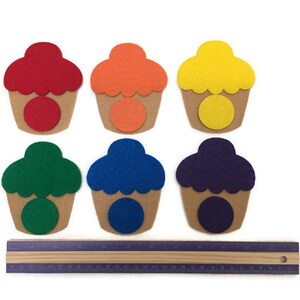 Cupcake Color Matching Game Felt Play Food Montessori Felt Game Busy ...