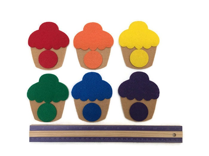 Cupcake Color Matching Game Felt Play Food Montessori Felt | Etsy