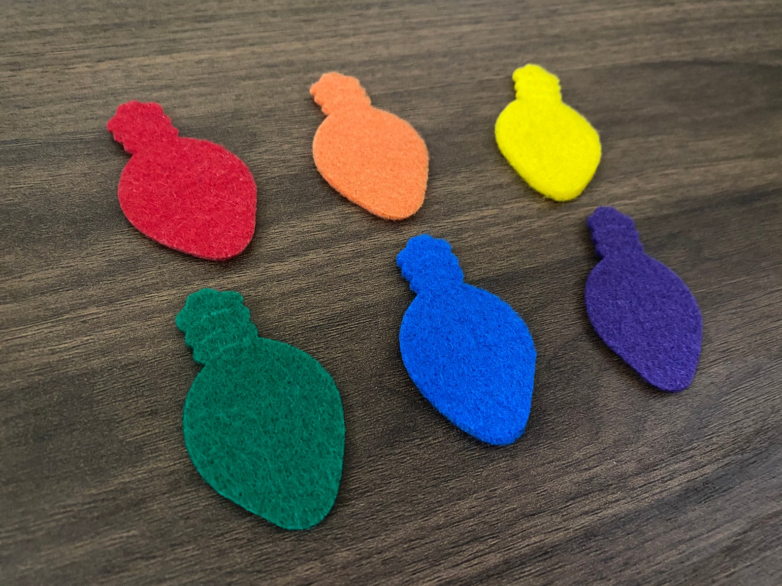 Felt Christmas Light Bulbs Multicolor Rainbow Lights for - Etsy