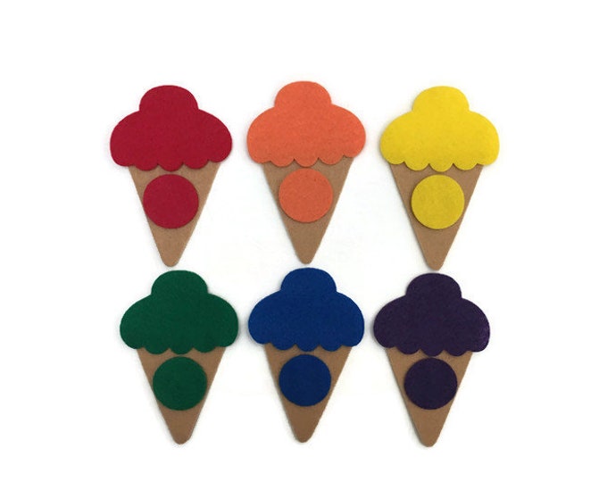 Ice Cream Color Matching Game, Felt Board Activity, Montessori Busy Bag ...