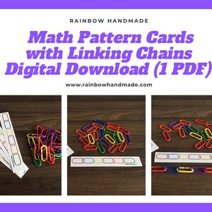 Math Pattern Cards With Linking Chains, Printable Activities ...