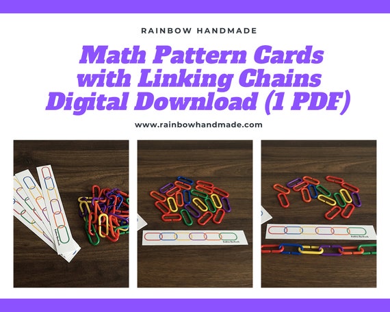 Math Pattern Cards With Linking Chains Printable Activities - Etsy