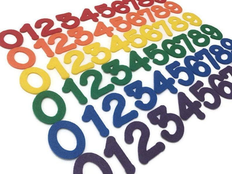 Felt Numbers Multicolor 2 inch Price is for Each Number | Etsy