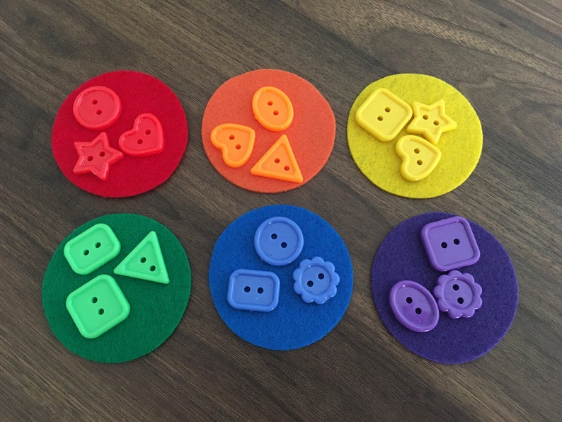 Preschool Color Sorting & Lacing Button Activity Button - Etsy