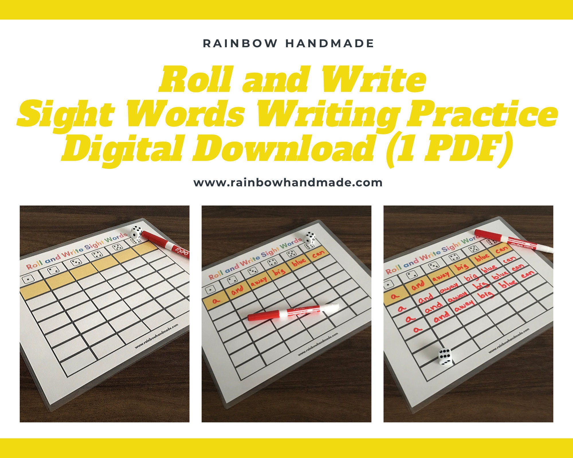 Sight Word Writing Practice Preschool Worksheet Printable - Etsy