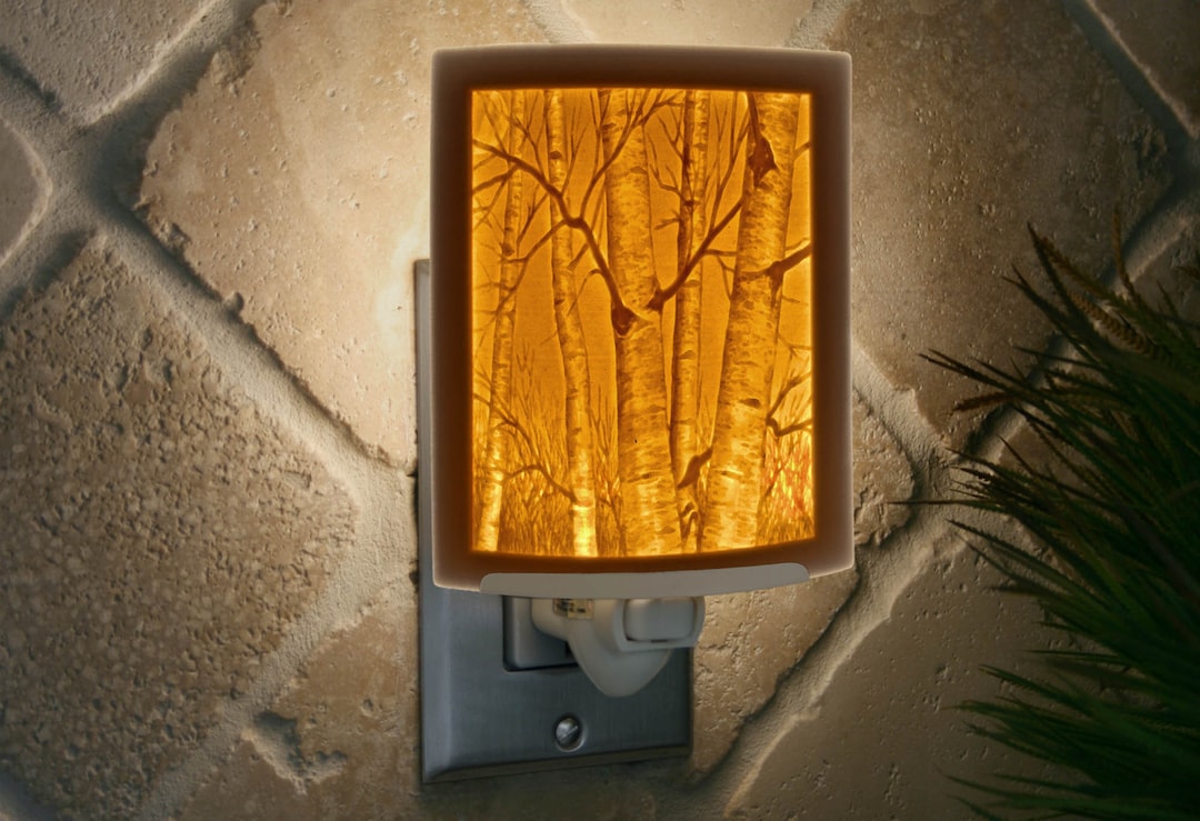 Birch Tree Night Light - Porcelain Lithophane Aspen, Nature, Tree ...
