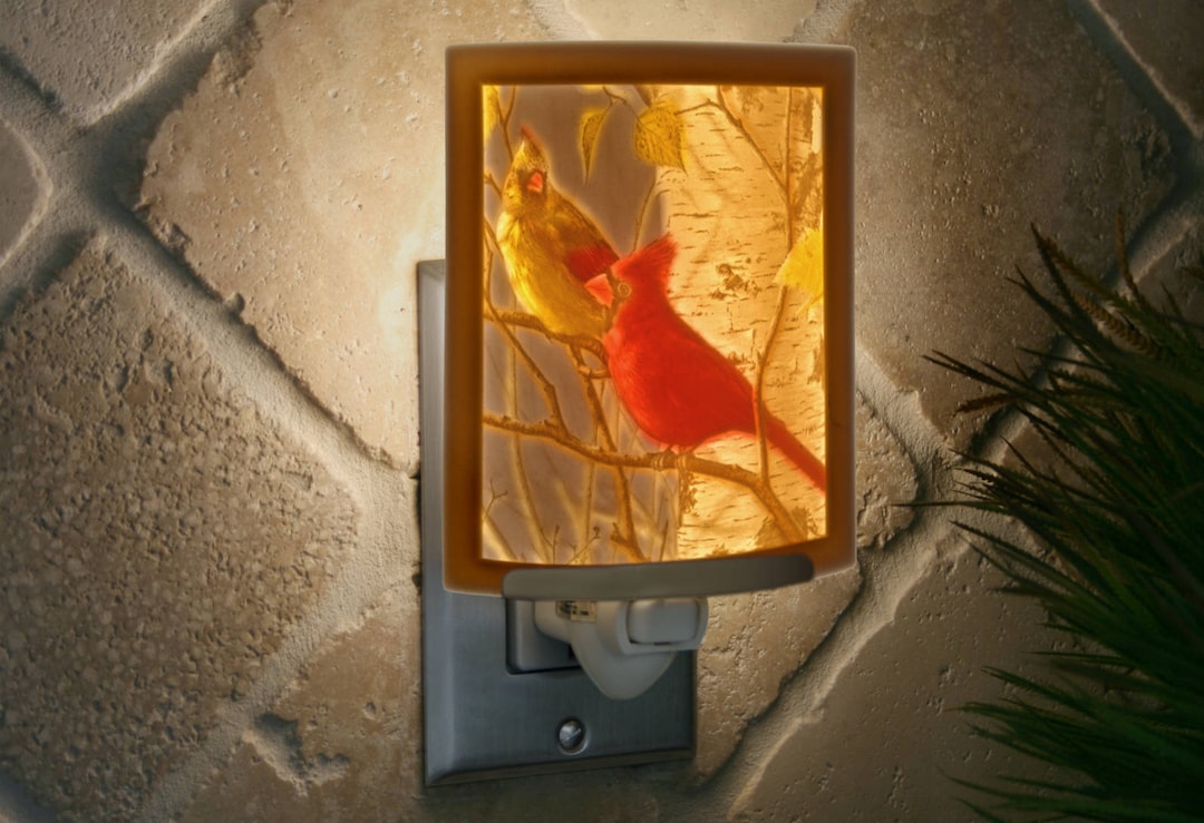 Cardinals Night Light -colored Porcelain Lithophane: Bird, Nature ...