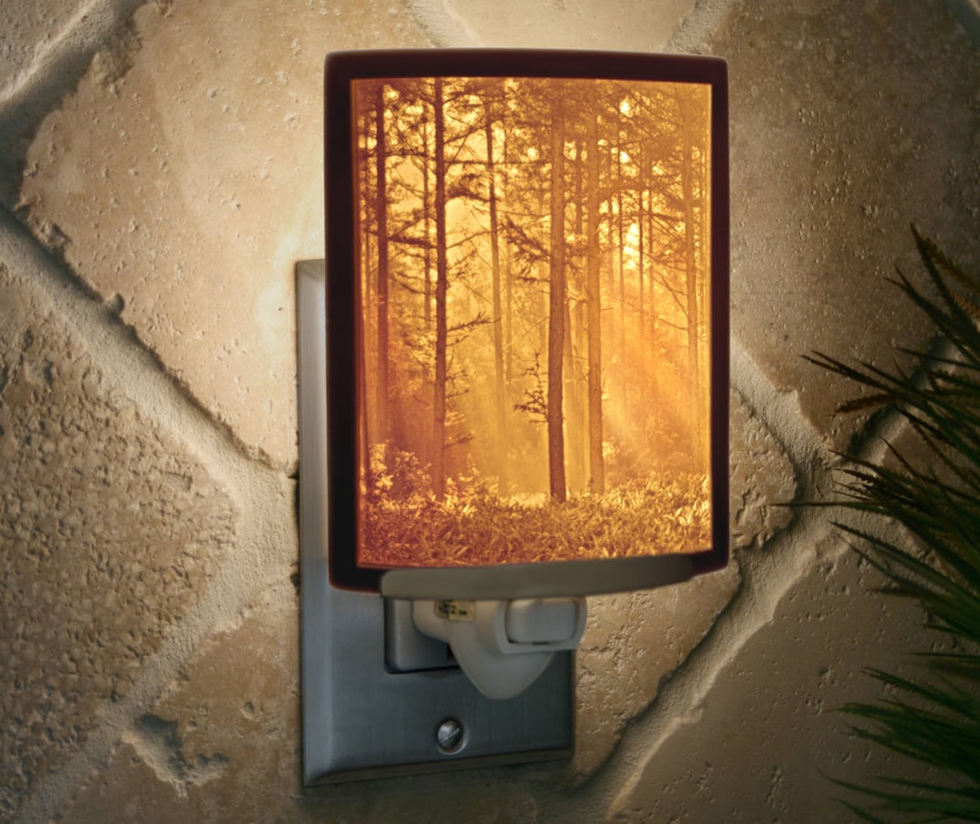 Forest Night Light - Porcelain Lithophane "woodland Sunbeams", Nature ...