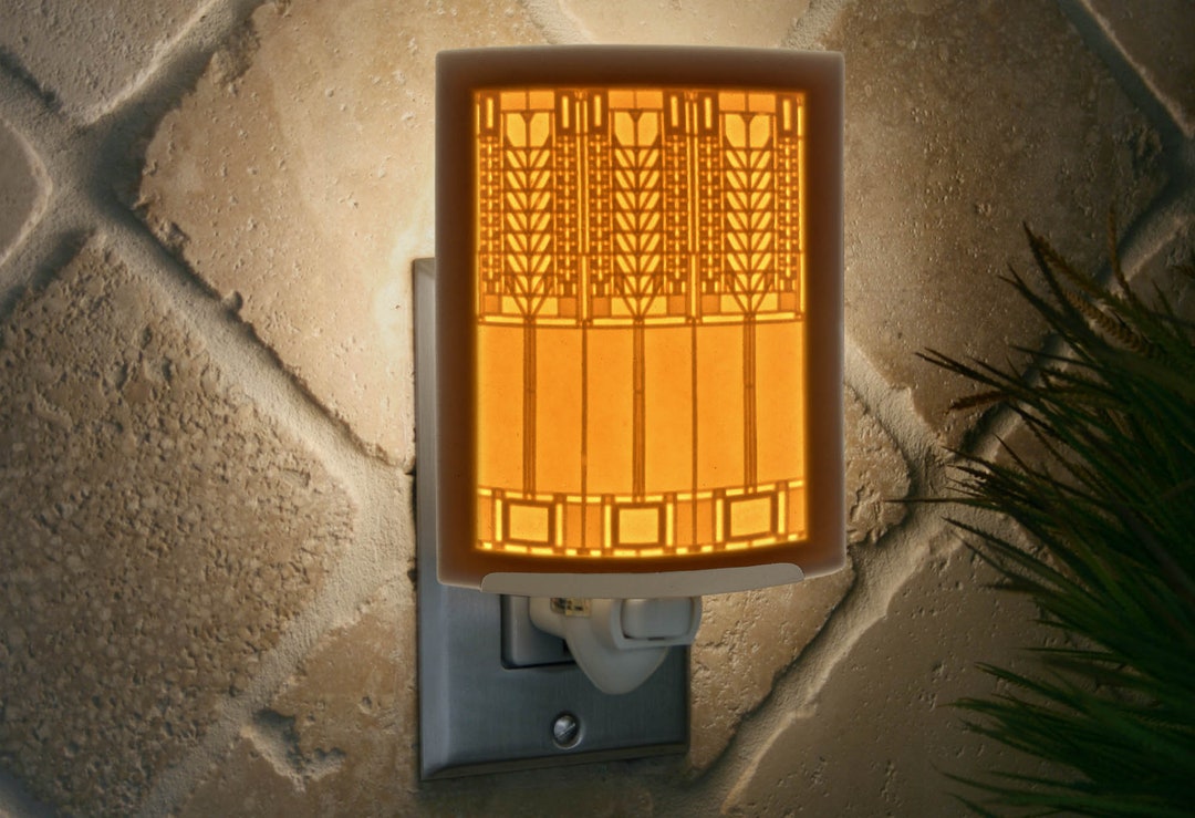 Craftsman Night Light - Porcelain Lithophane "mission-prairie Style ...