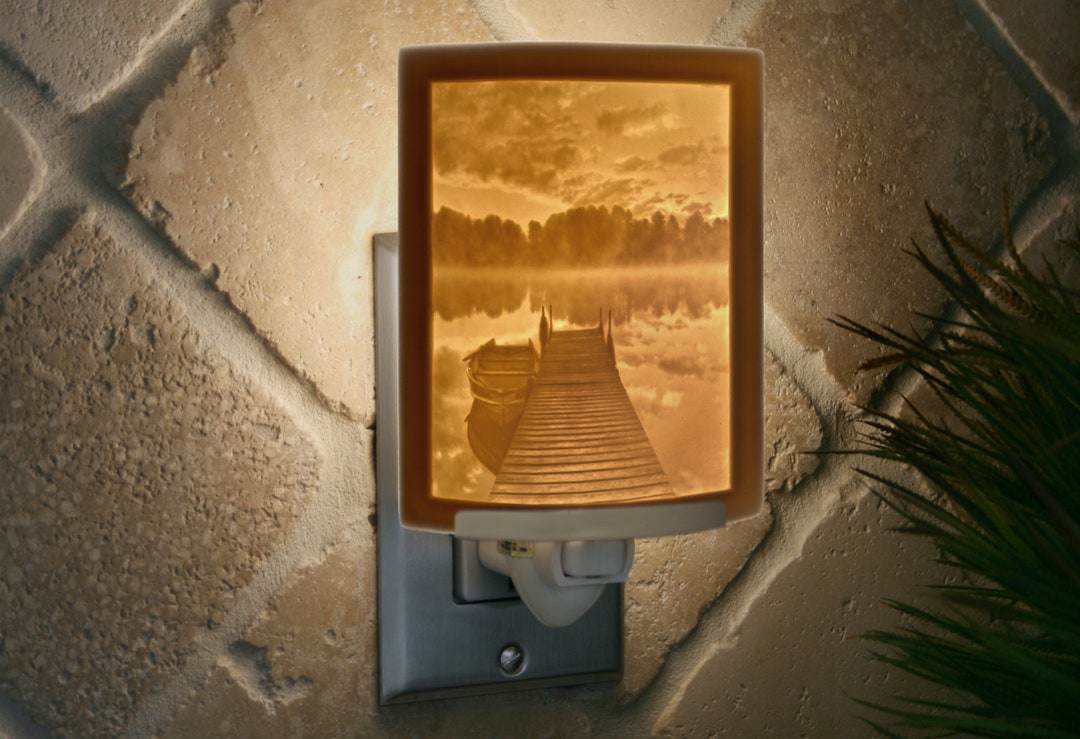 Lake Living Night Light - Porcelain Lithophane "pierside Morning ...