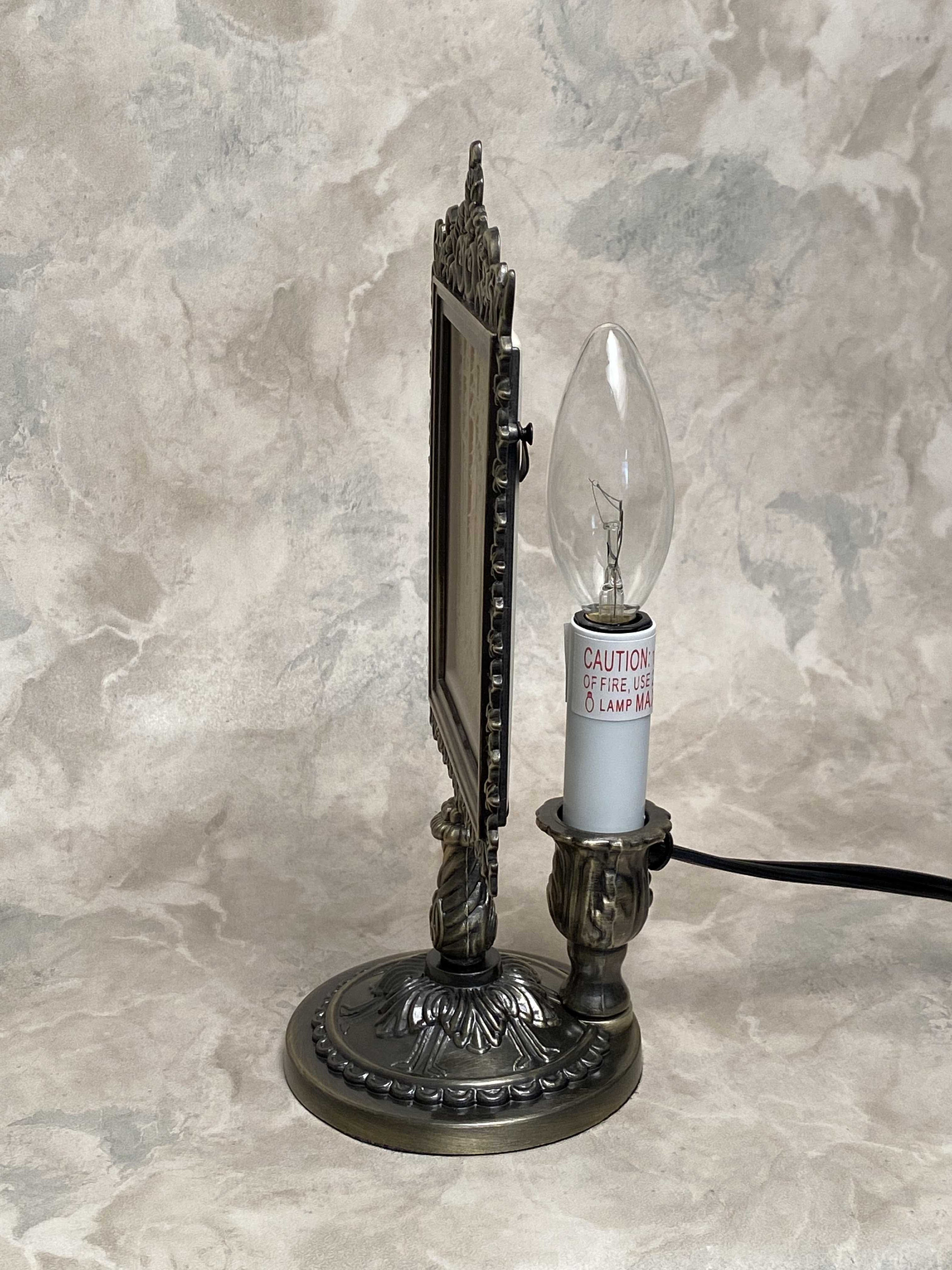 Lithophane Lamp - Victorian Accent Lamp "woodland Sunbeams" Colored ...