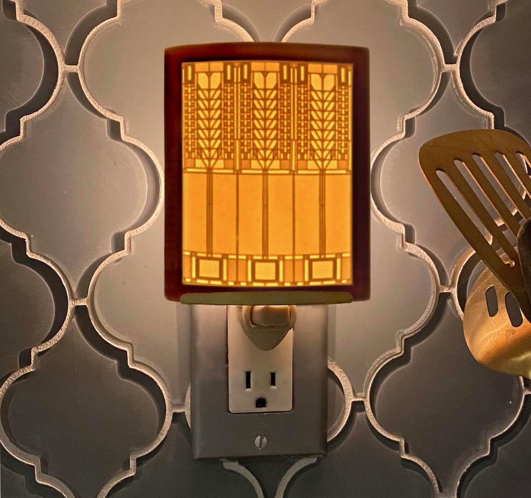 Craftsman Night Light - Porcelain Lithophane "mission-prairie Style ...