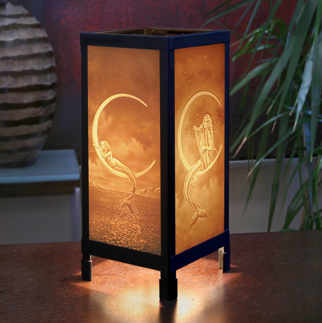 Mermaid Lithophane Lamp- - Porcelain Luminaire Fantasy, Nautical, Ocean ...