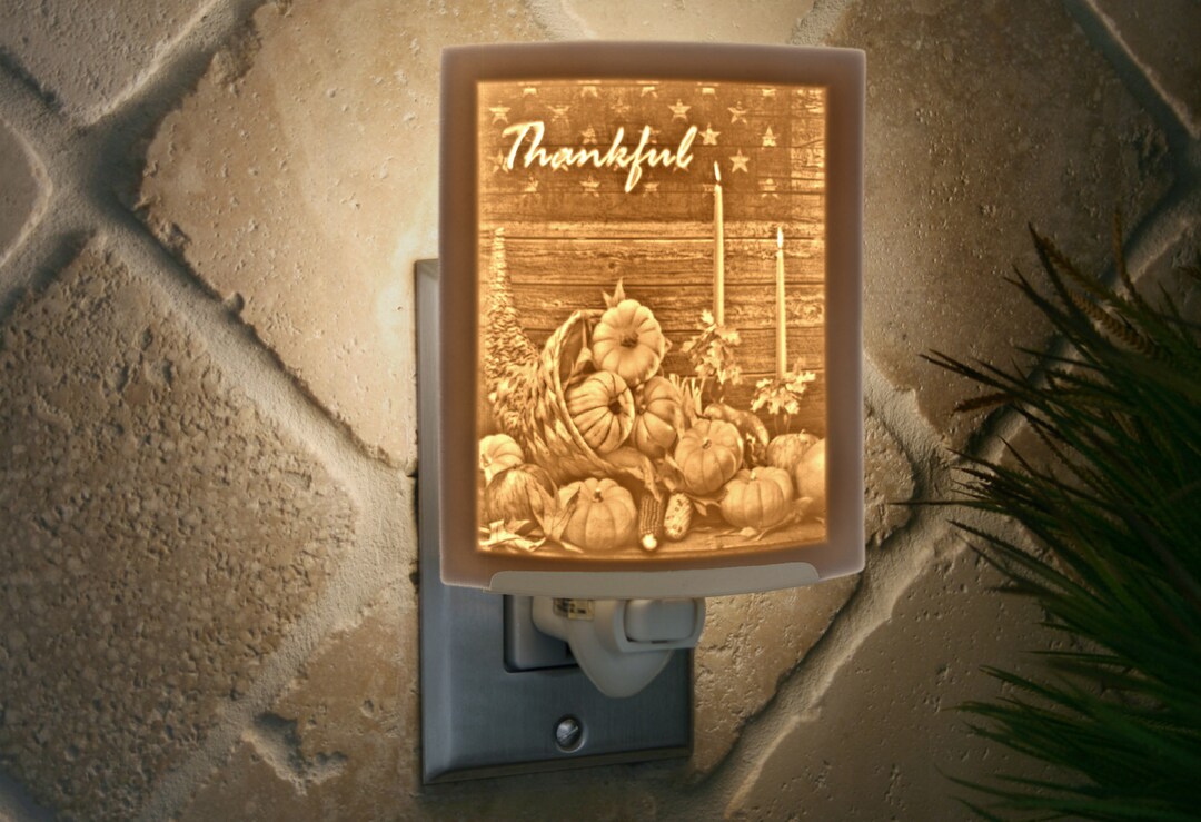 Thankful Night Light - Porcelain Lithophane "cornucopia" Fall, Autumn ...
