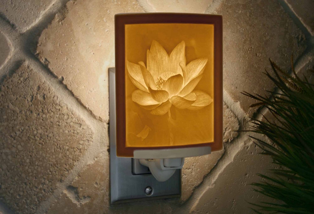 Lotus Night Light - Porcelain Lithophane "lotus Flower" Floral, Nature ...