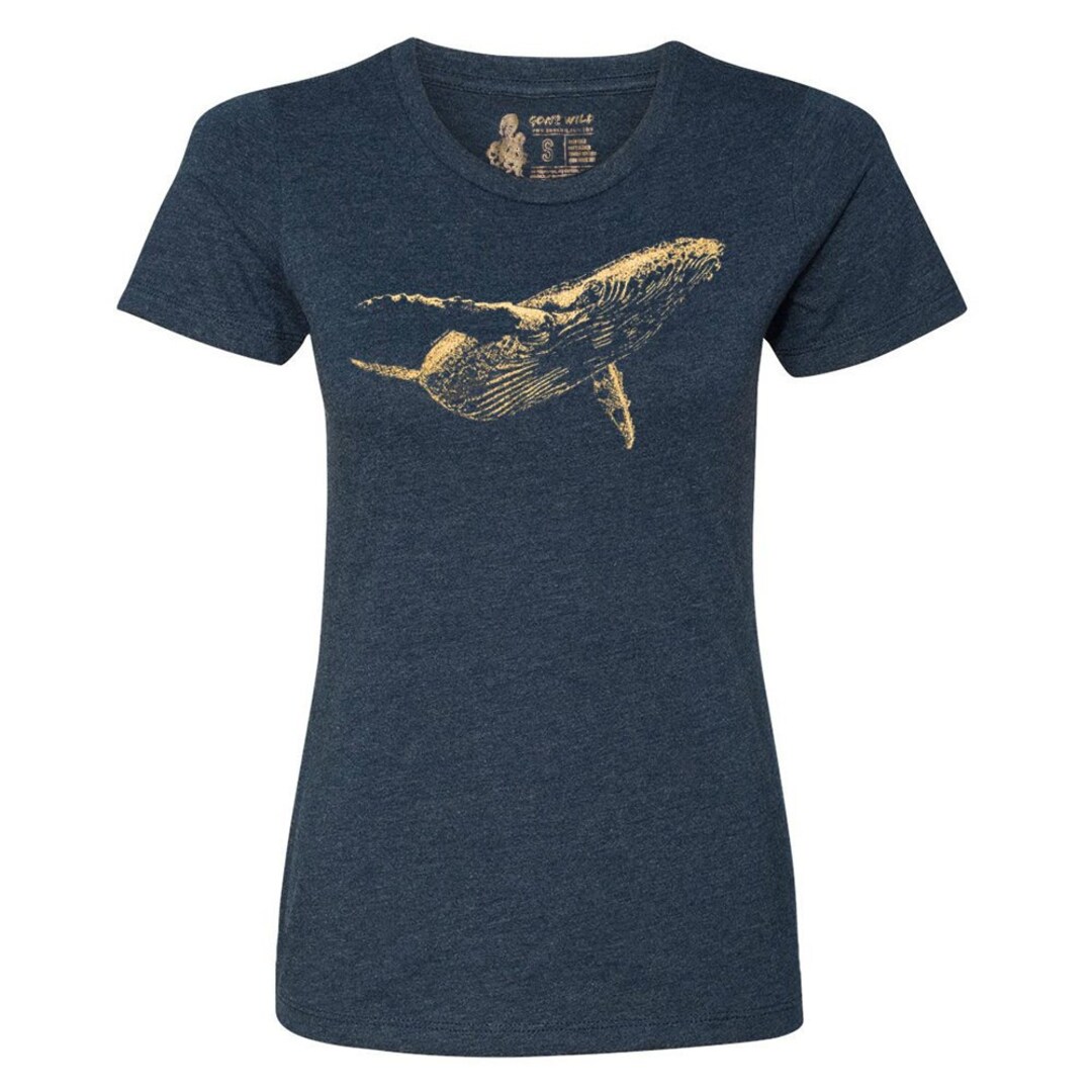 Women's Humpback Whale T-shirt, Hand-screenprinted Ocean Design - Etsy