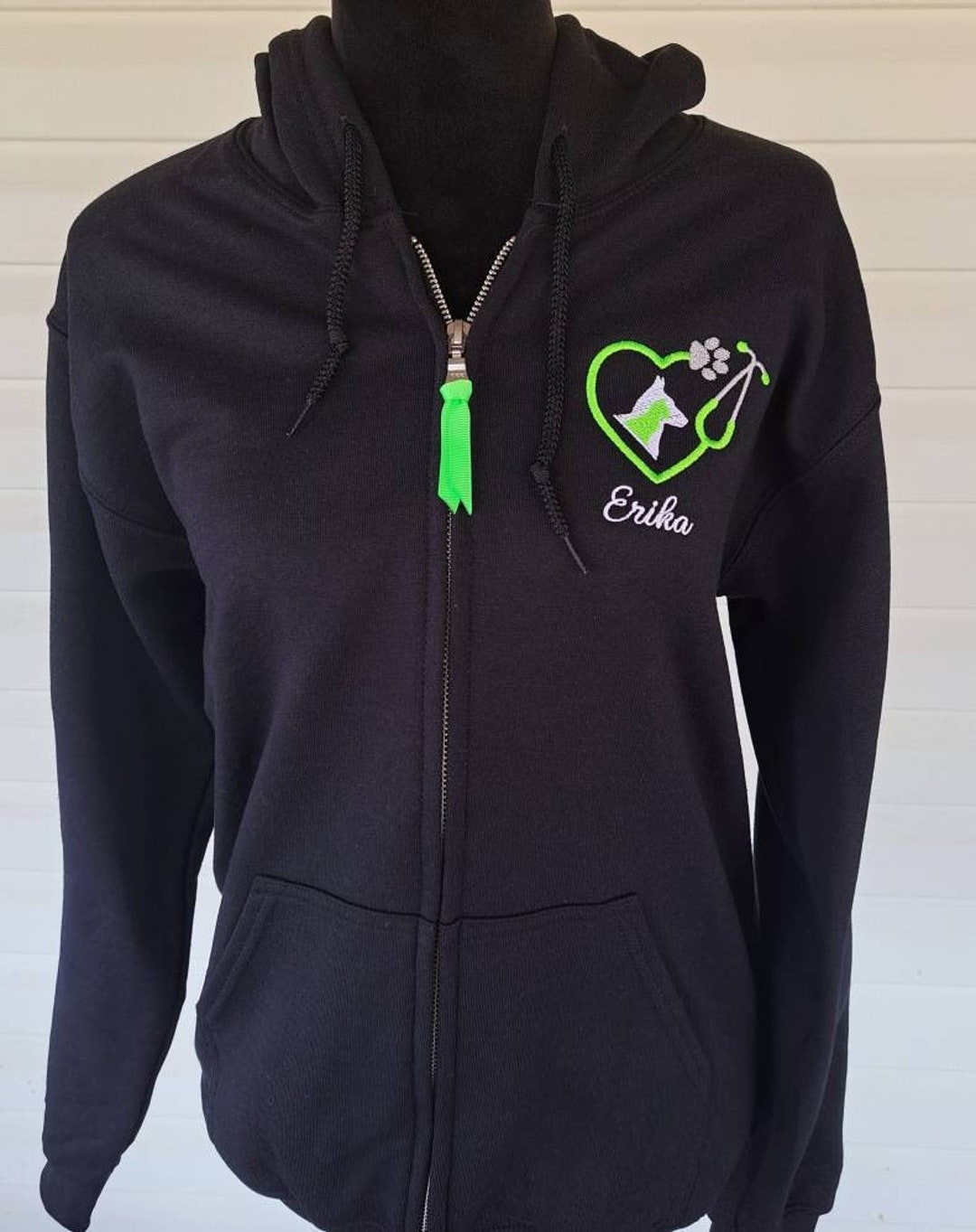 Vet Tech Jacket With Pockets, Vet Assistant Full Zip Hoodie, RVT ...