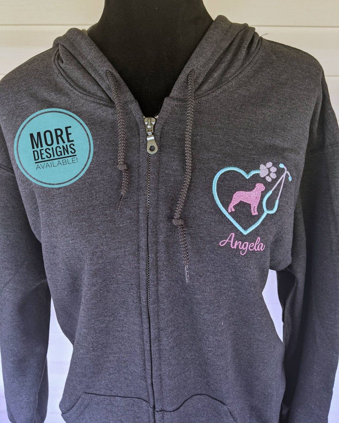 Full Zip Vet Assistant Jacket, Vet Tech Hoodie Jacket, Vet Tech ...