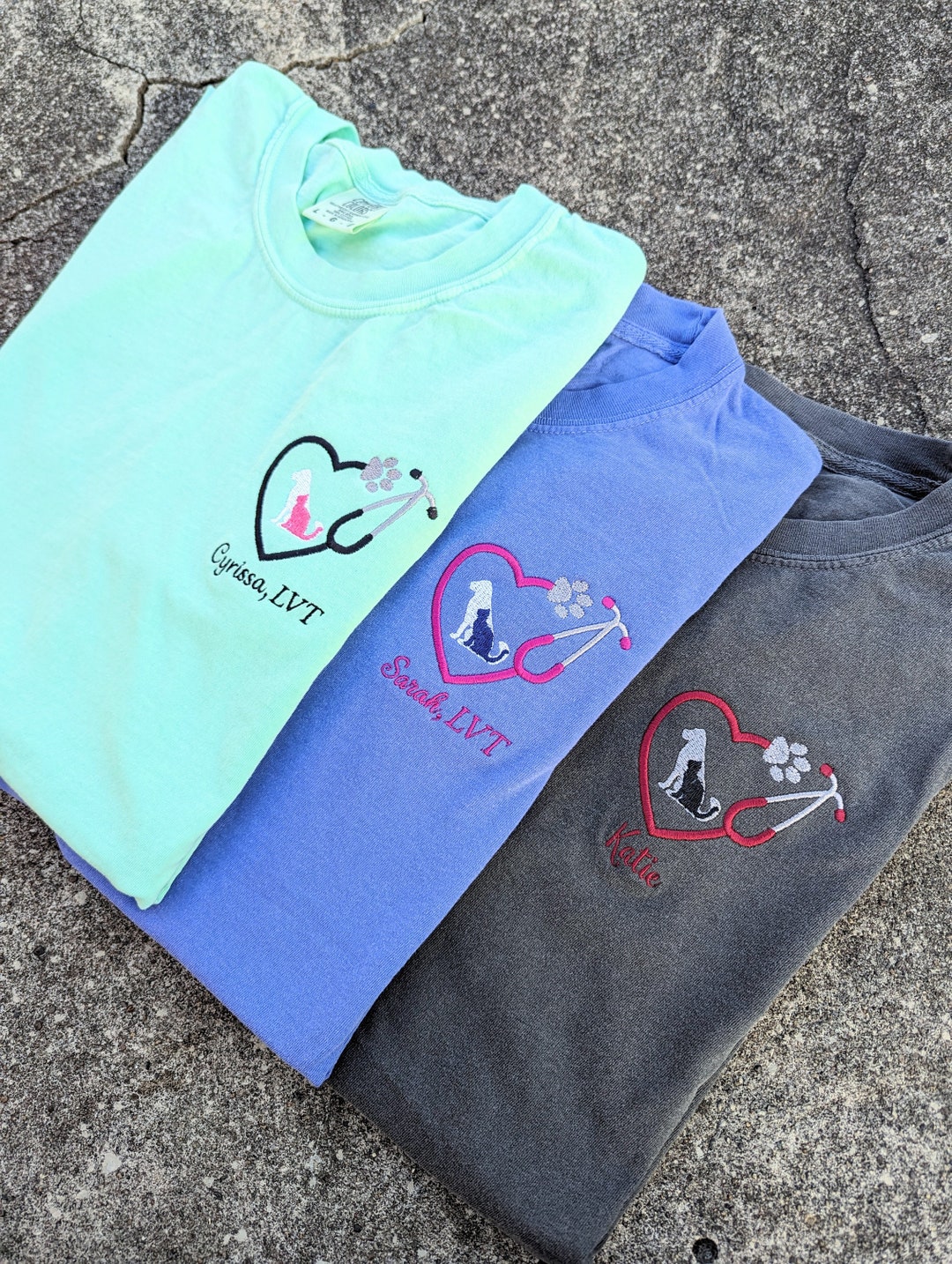 LONG SLEEVE Comfort Colors Vet Tech Shirt, Personalized Vet Med Shirt ...